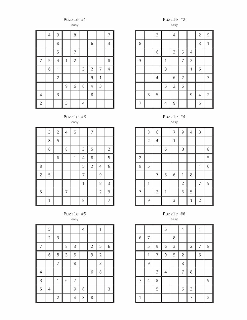 Sudoku Puzzles - Easy Level Collection - Volume 1 | 300 Printable Easy ...