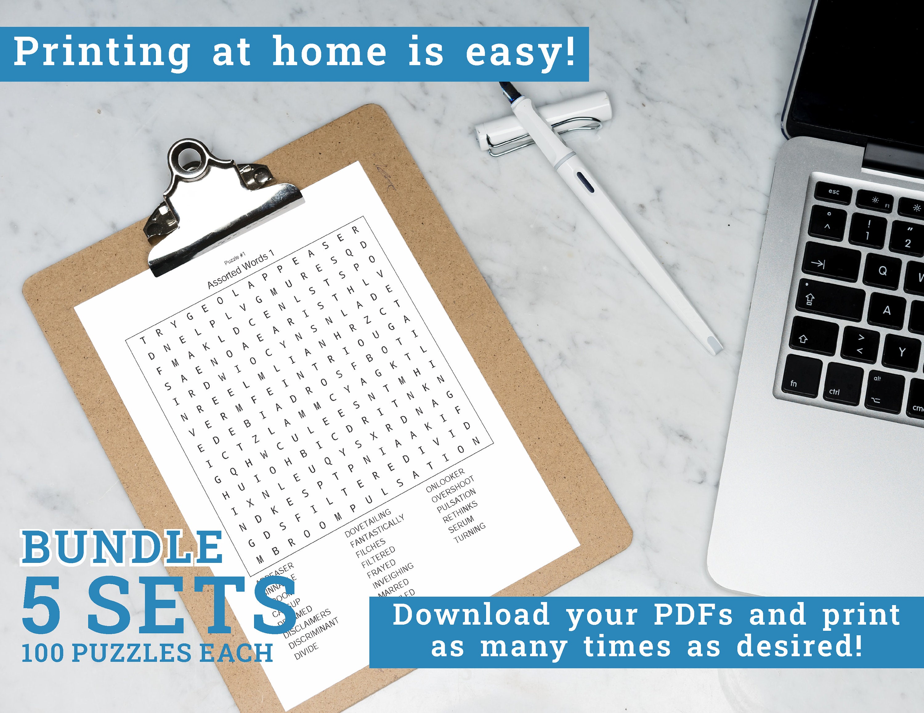 Word Search Bundle - BUNDLE SET 2 | 500 Printable Puzzle Pages for Kids ...