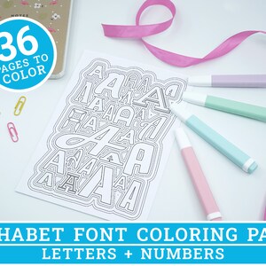 Alphabet Font Coloring Pages | Printable Pages | Letters and Numbers ...