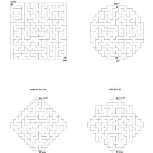 Printable Maze Puzzle Pages | 100 Assorted Mazes | Activity Maze ...