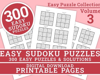 Sudoku Puzzles Easy Level Collection Volume 1 300 Printable Easy Sudoku ...