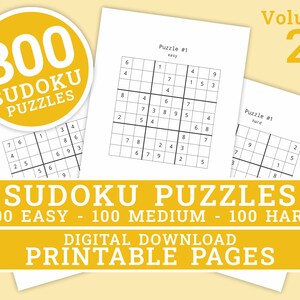 Sudoku Puzzles - Volume 2 | 300 Printable Puzzles Easy to Hard (100 ...