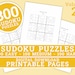 Sudoku Puzzles Volume 2 300 Printable Puzzles Easy to Hard 100 Each ...