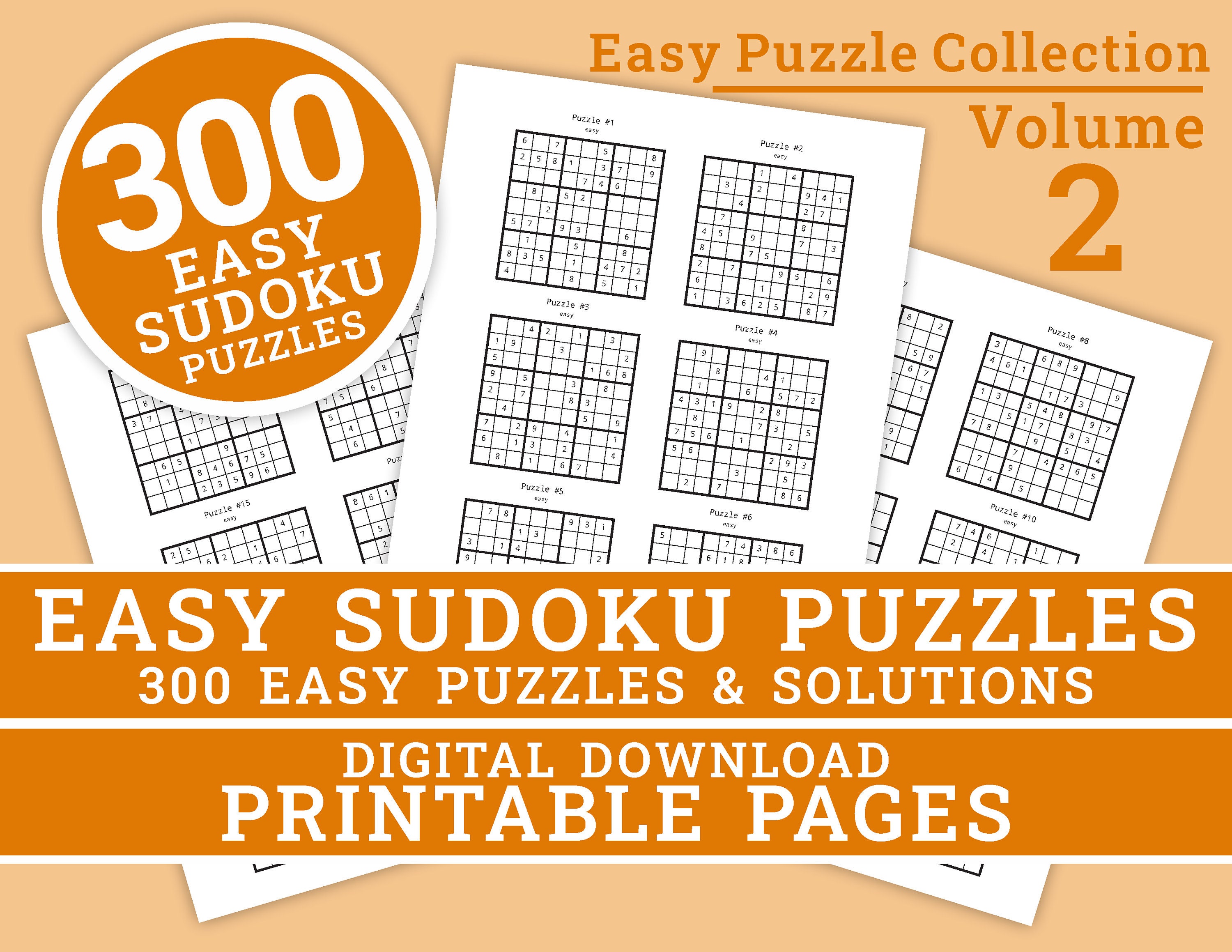 Sudoku Puzzles - Easy Level Collection - Volume 2 | 300 Printable Easy ...