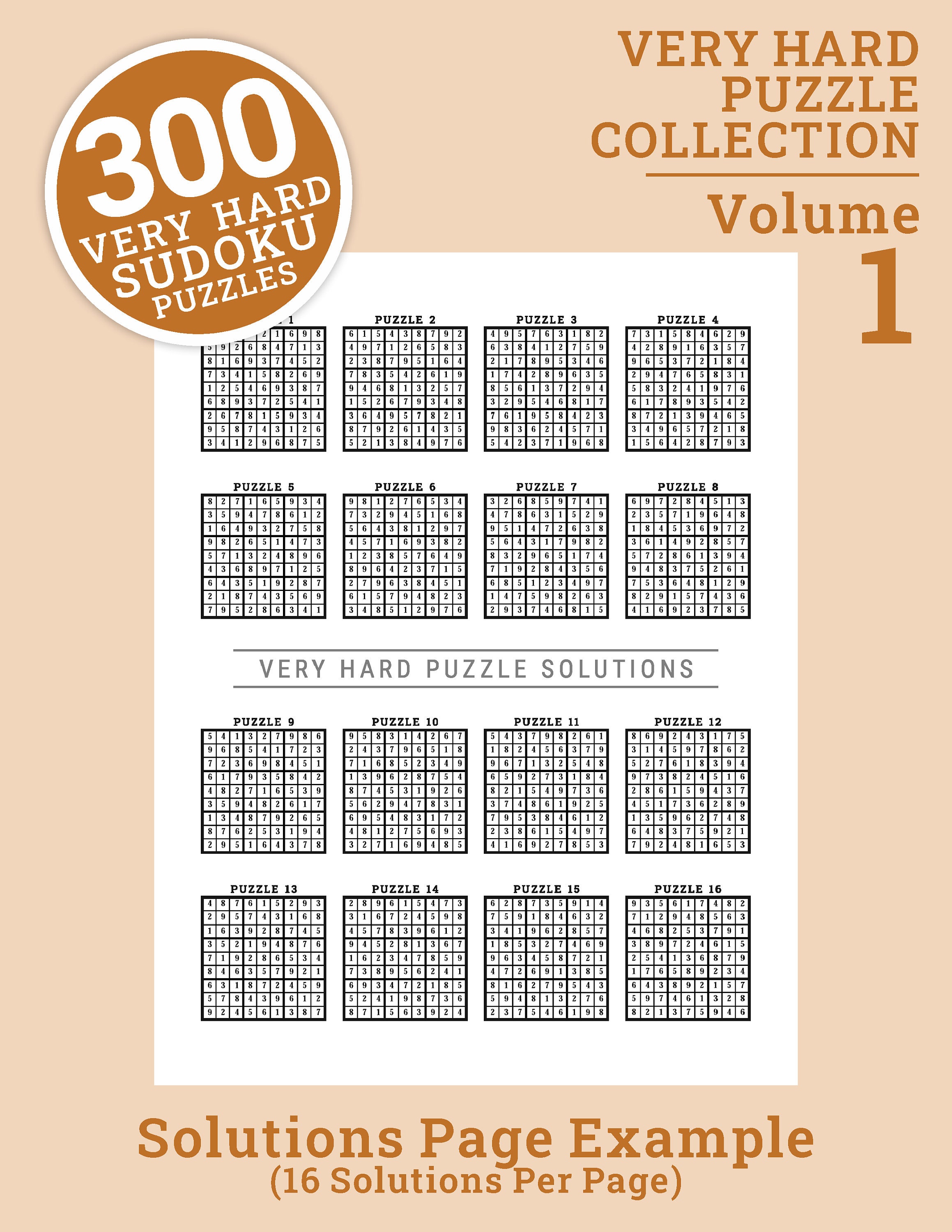 Sudoku Puzzles - Very Hard Level - Volume 1 | 300 Printable Very Hard ...