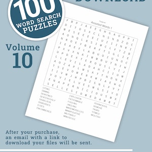 Word Search Puzzle - Volume 10 | 100 Printable Puzzle Pages for Kids ...