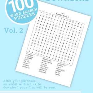 Word Search Puzzle - Volume 2 | 100 Printable Puzzle Pages for Kids and ...