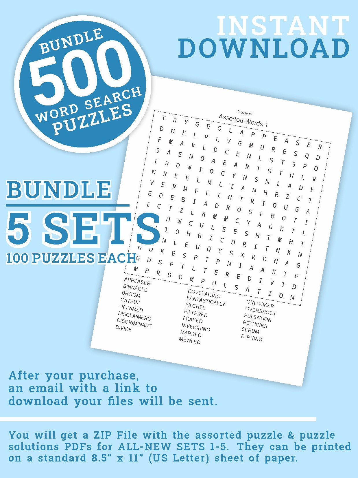 Word Search Bundle - BUNDLE SET 2 | 500 Printable Puzzle Pages for Kids ...
