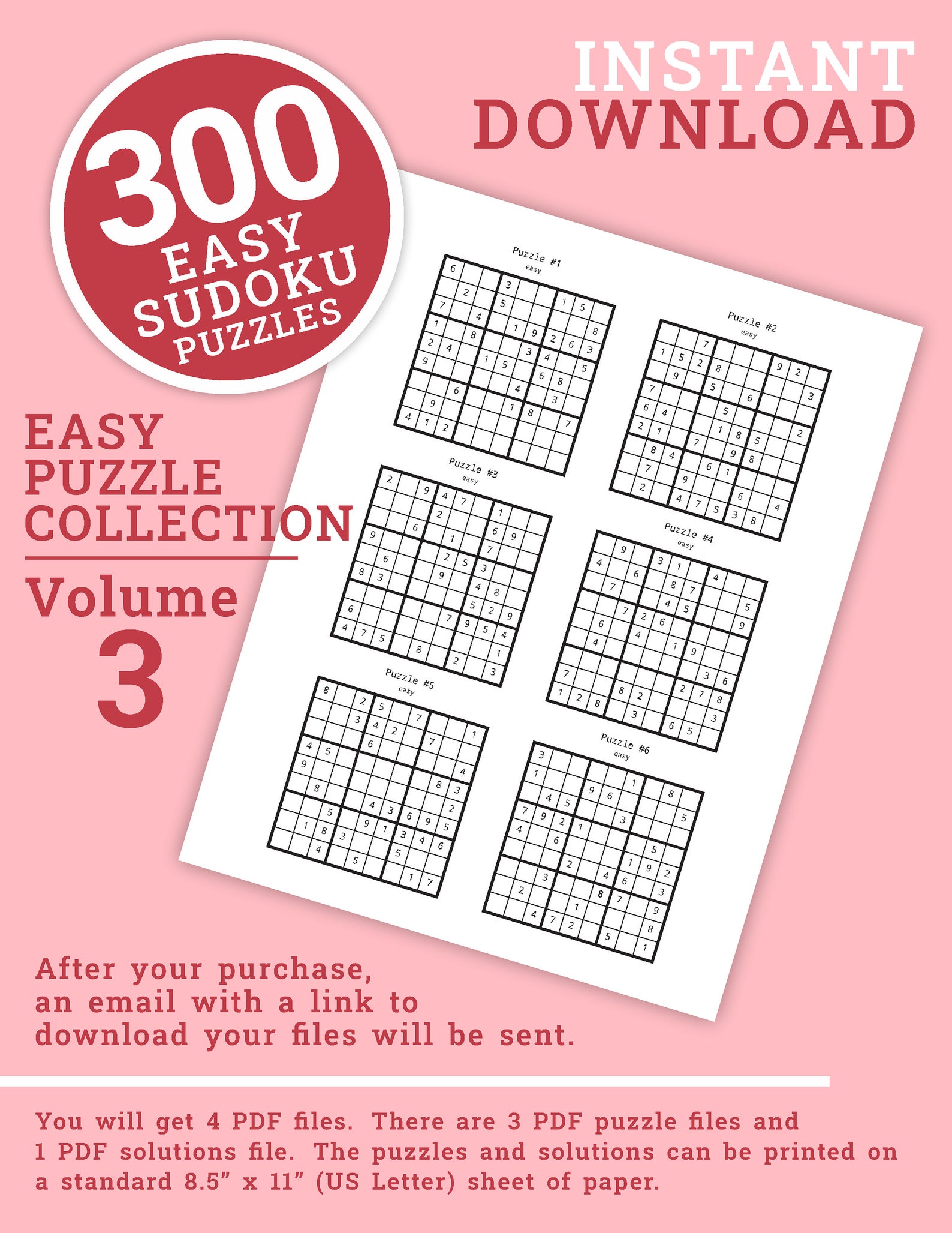 Sudoku Puzzles - Easy Level Collection - Volume 3 | 300 Printable Easy ...