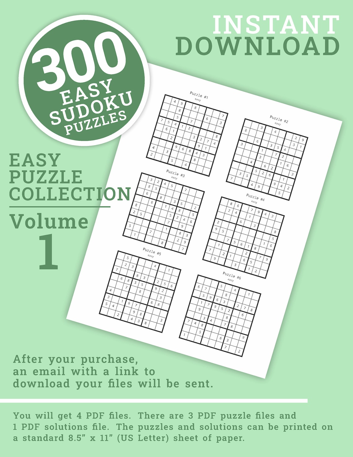 Sudoku Puzzles - Easy Level Collection - Volume 1 | 300 Printable Easy ...