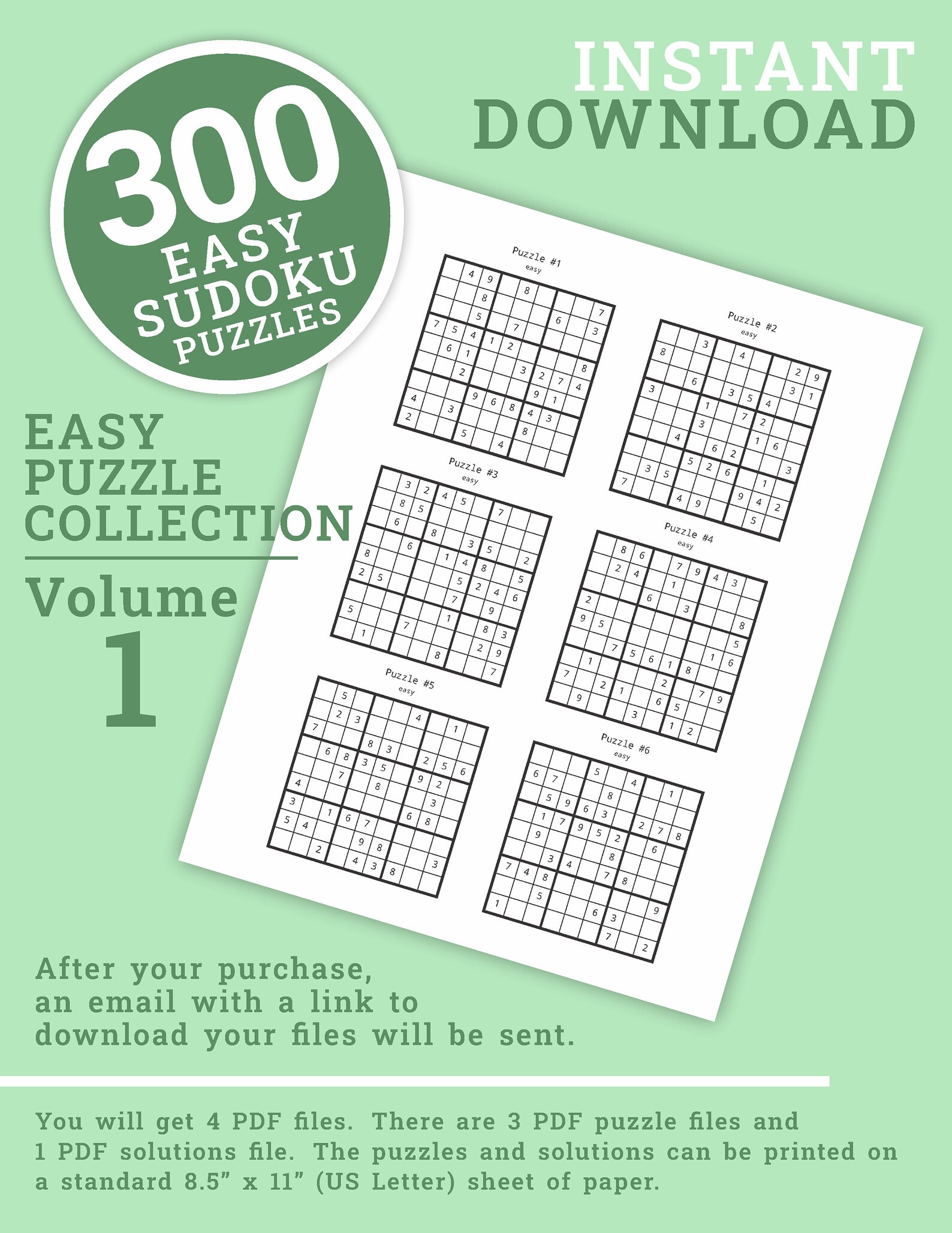 Sudoku Puzzles - Easy Level Collection - Volume 1 | 300 Printable Easy ...