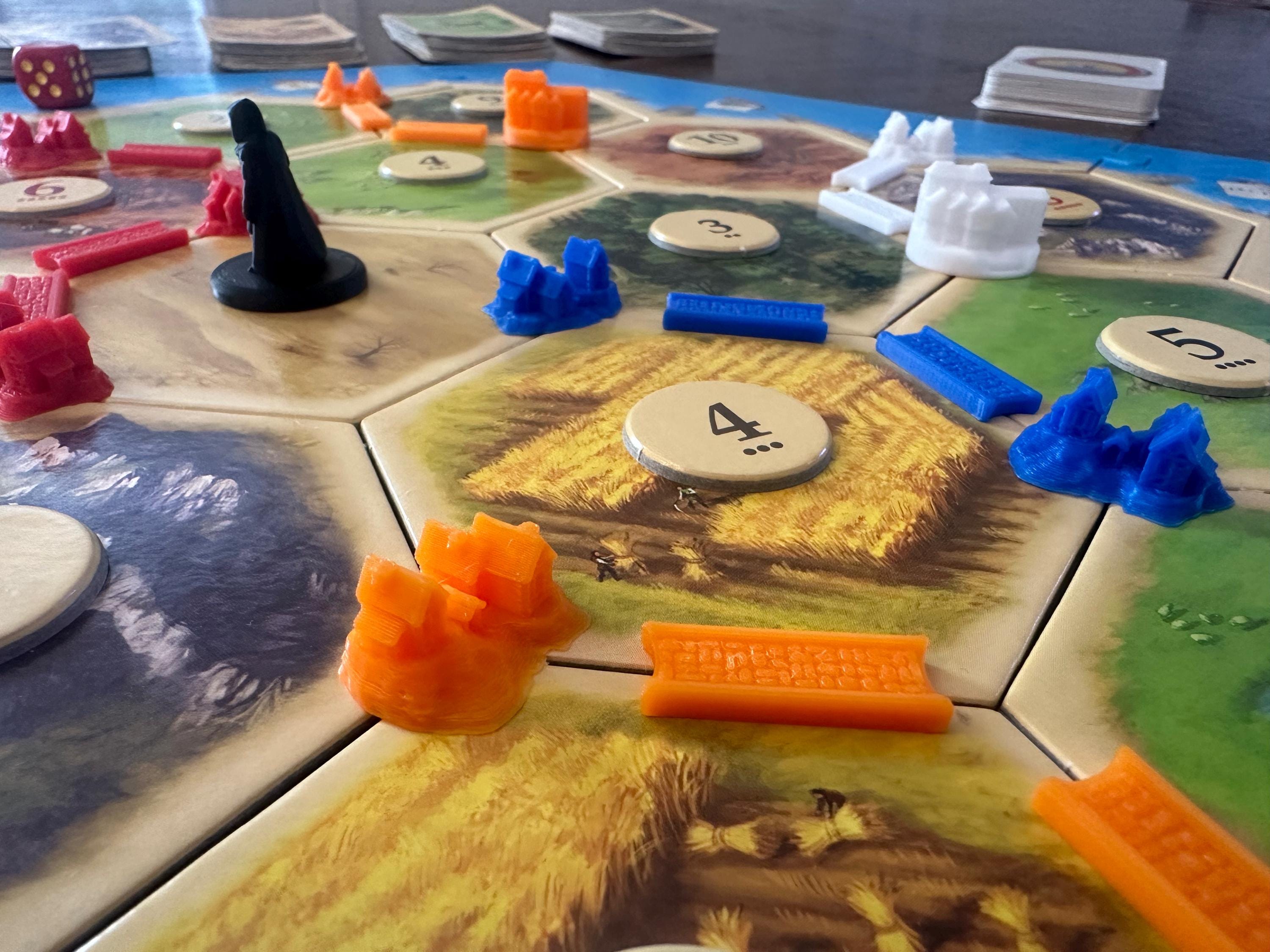 Catan Game Pieces: Full Replacement Set - Cities, Settlements, Roads - Etsy