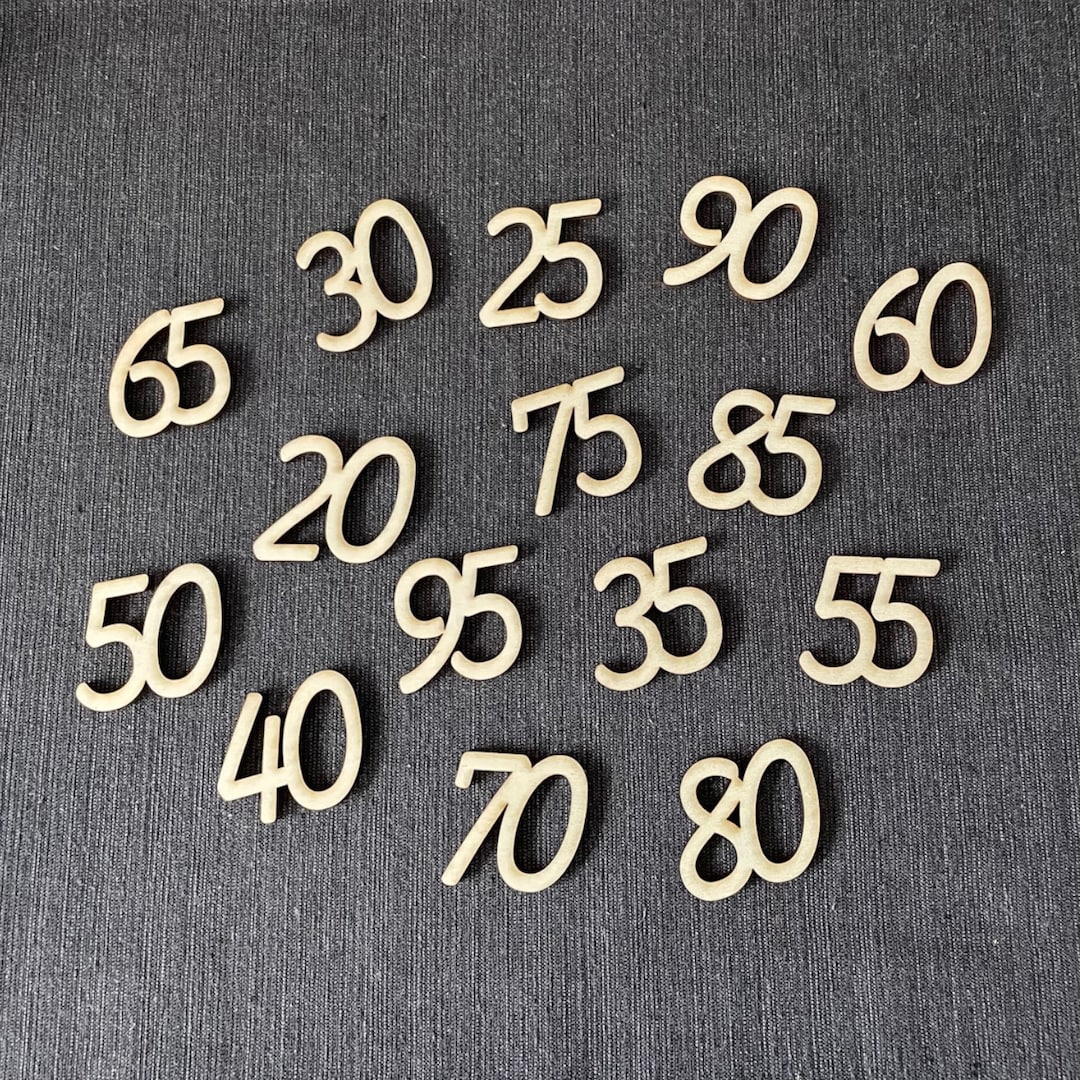 Wooden Number Scatter Decorations for Round Birthdays, Table ...
