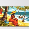 Caribbean Beach Art Print of West Indian Boys West Indies Coastal Scene ...