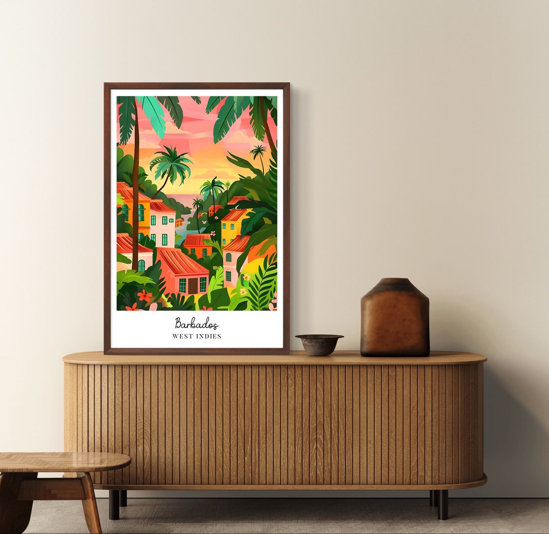Barbados Travel Poster Barbados Print Souvenir Caribbean Travel Print ...