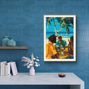 Black People Art of Caribbean Beach Goers - Etsy