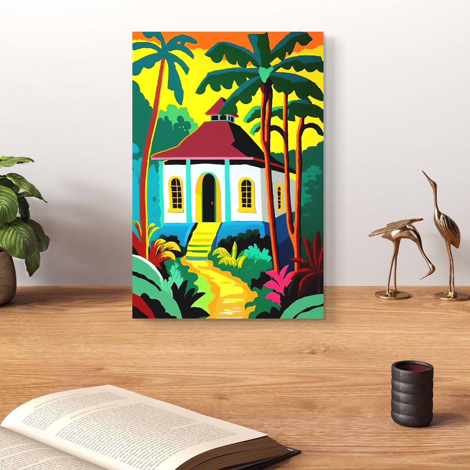 Haitian Church in Naive Folk Art Style: Vibrant Haitian Art Print - Etsy UK