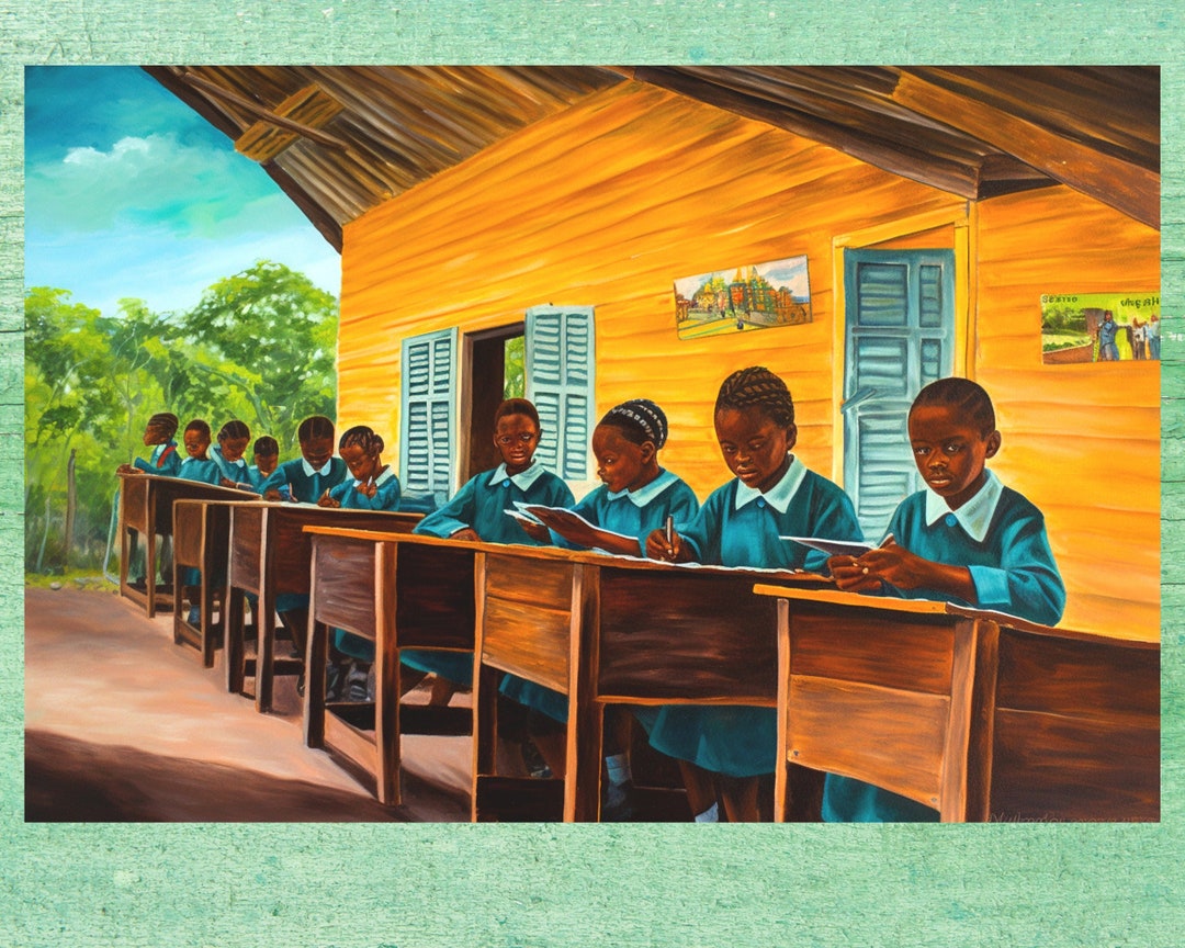 The Caribbean School Classroom Painting, West Indies Art - Etsy Australia