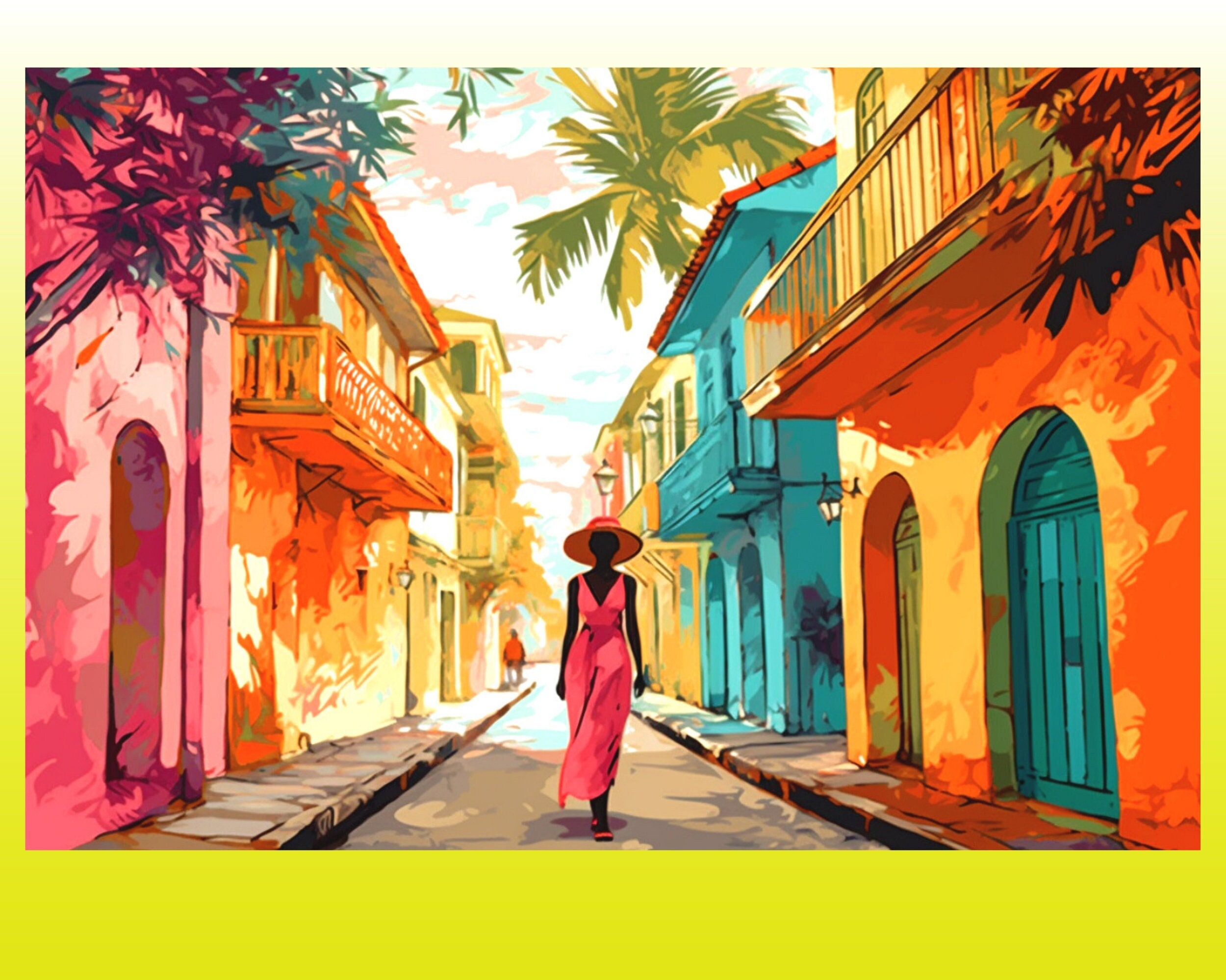 Caribbean Wall Art Silk Poster Print Gift for Her Trendy - Etsy