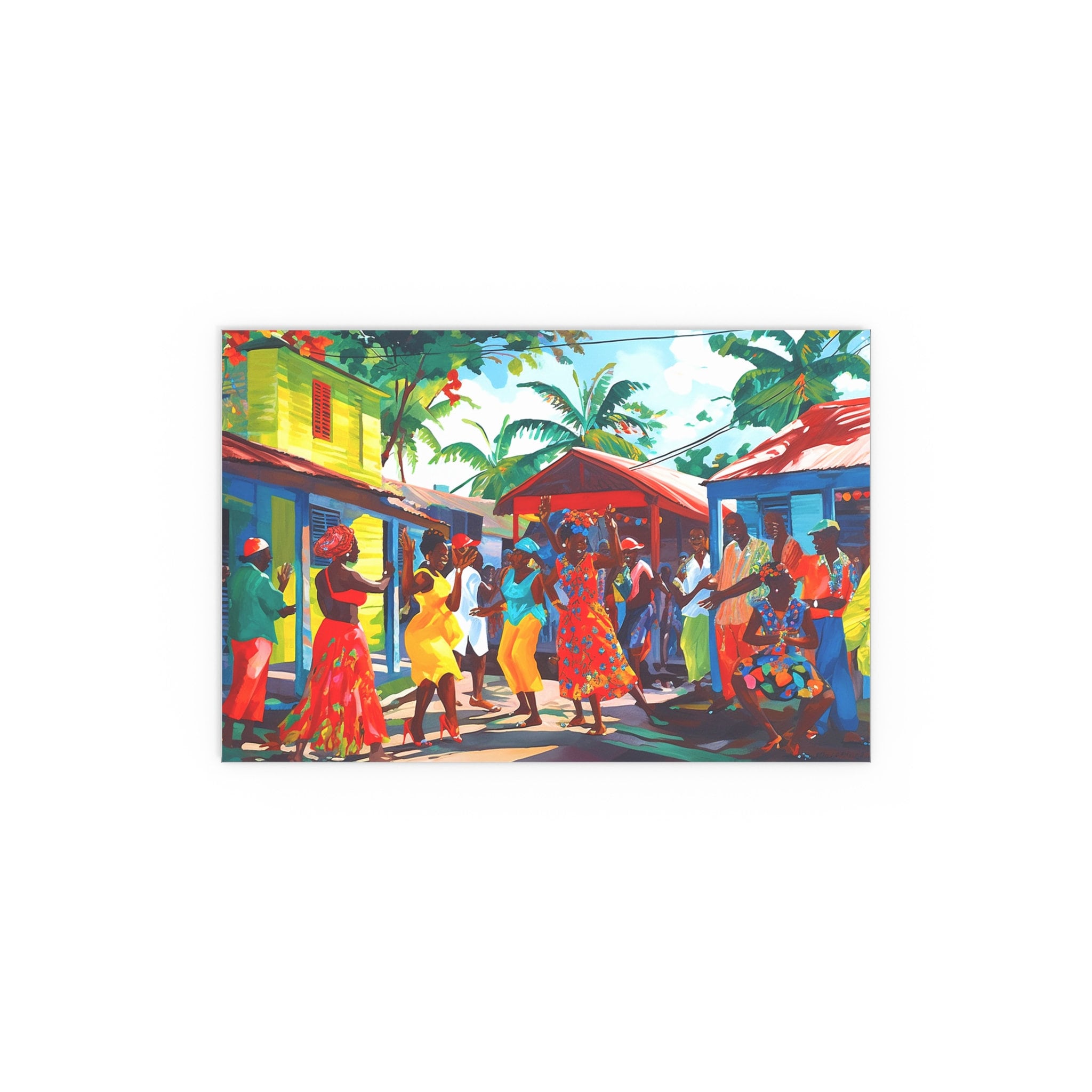Colorful Caribbean Carnival Art Print: Vibrant Street - Etsy