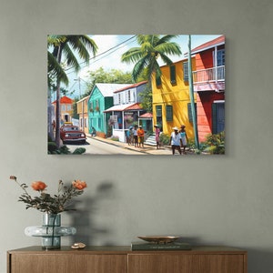 Bridgetown Barbados Painting, Bajan Art, Caribbean Wall Decor, Gift - Etsy