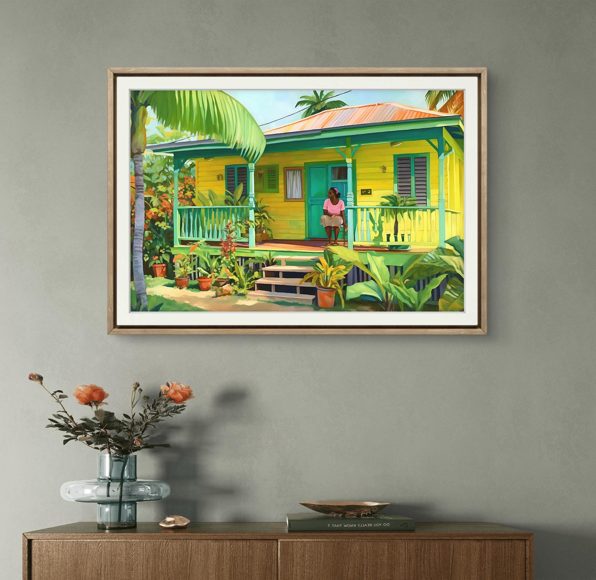 Grenada Art, Painting of Chattel House in Grenada, Grenada Wall Decor ...