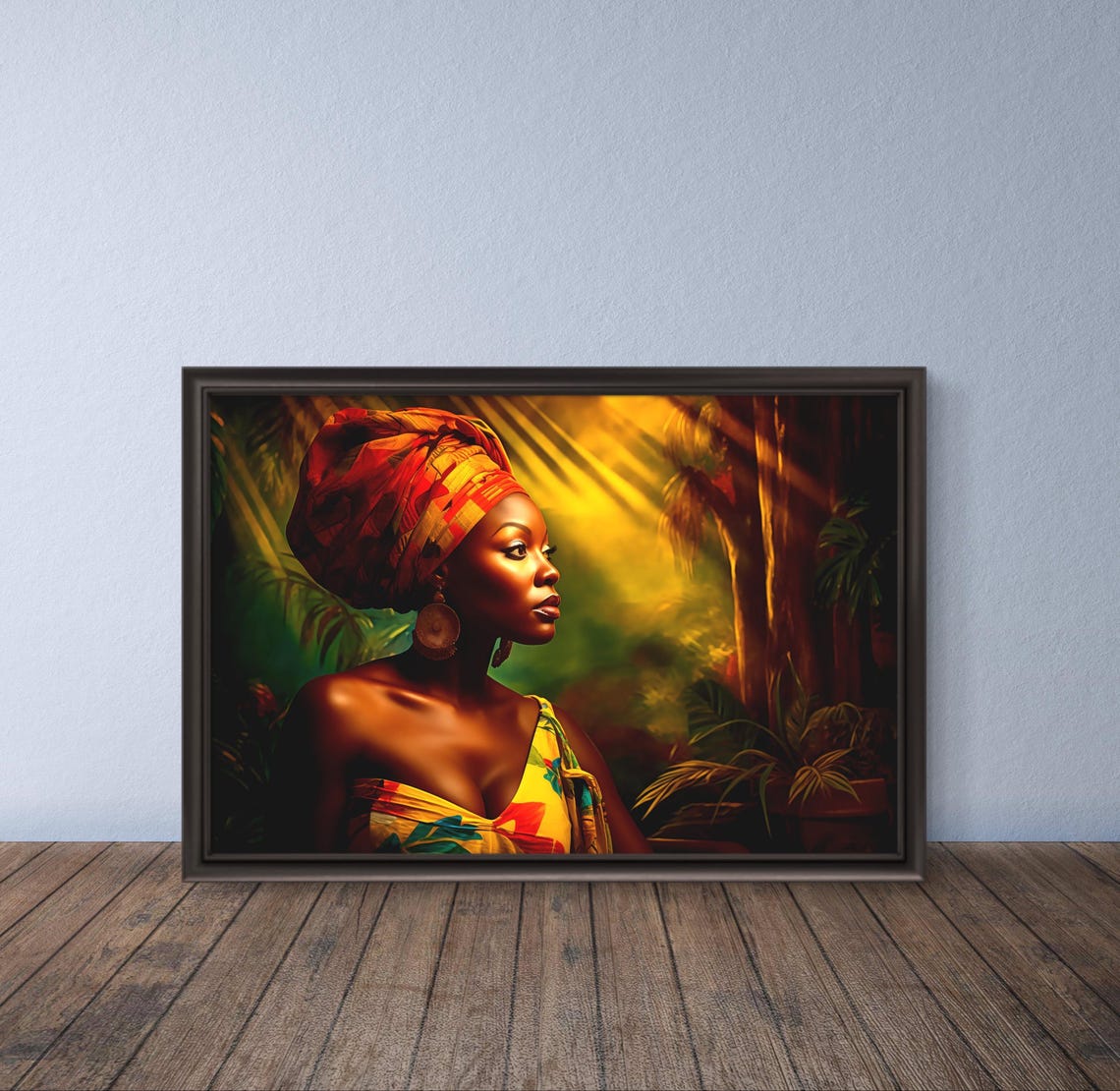 Jamaican Woman in the Bush With Rasta Vibes – Caribbean Art Print of ...