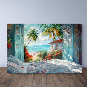 Caribbean Beach Wall Art Tropical Print Poster - Etsy