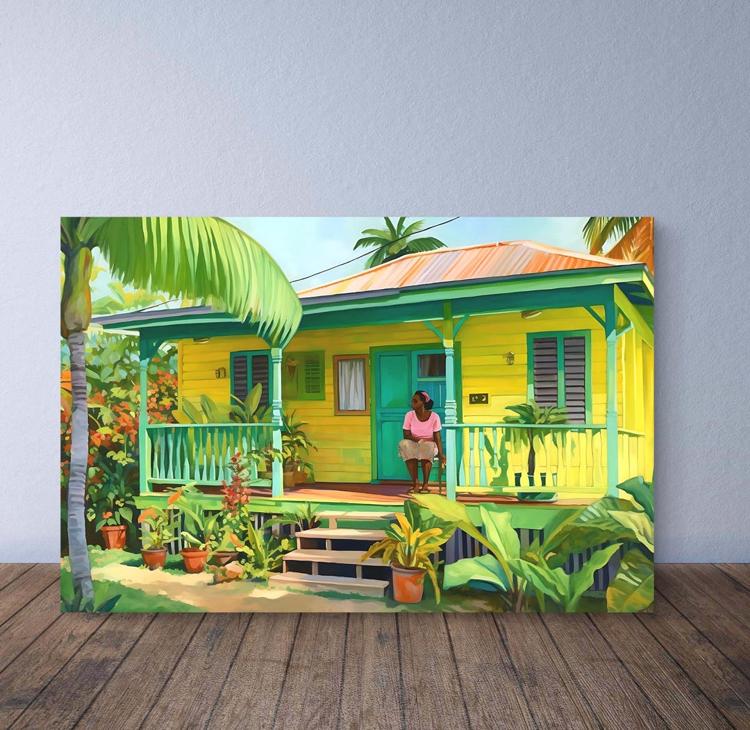 Grenada Art, Painting of Chattel House in Grenada, Grenada Wall Decor ...