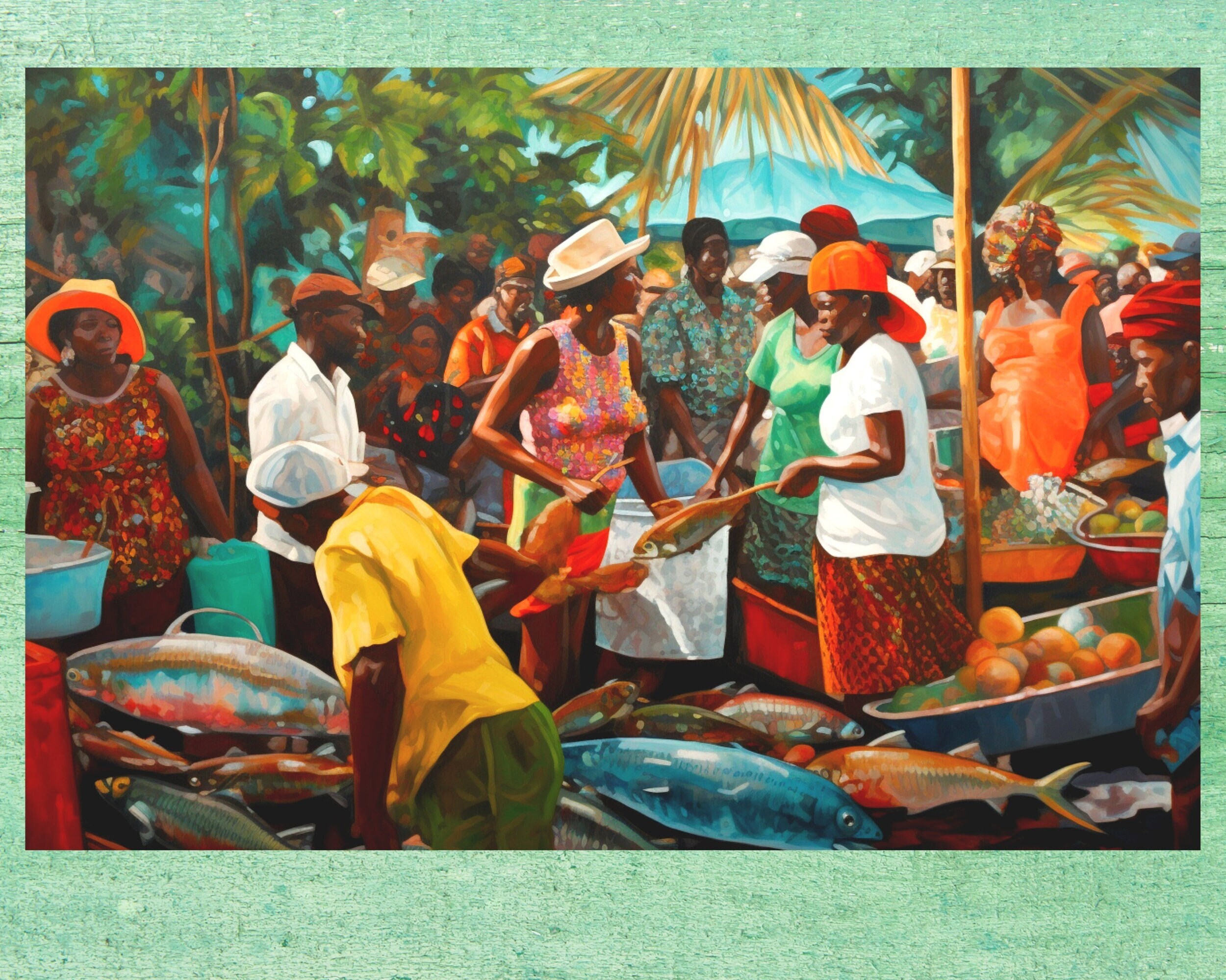 Caribbean Fish Market Print, Wall Decor, Art Print - Etsy
