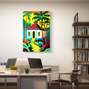 Haitian Church in Naive Folk Art Style: Vibrant Haitian Art Print - Etsy UK