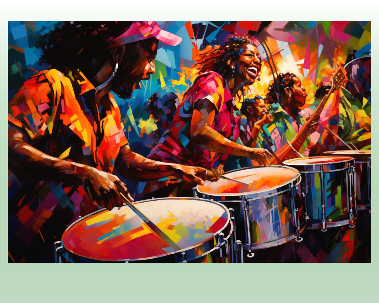 West Indian Art of Band Playing Music in Trinidad Trinidad - Etsy