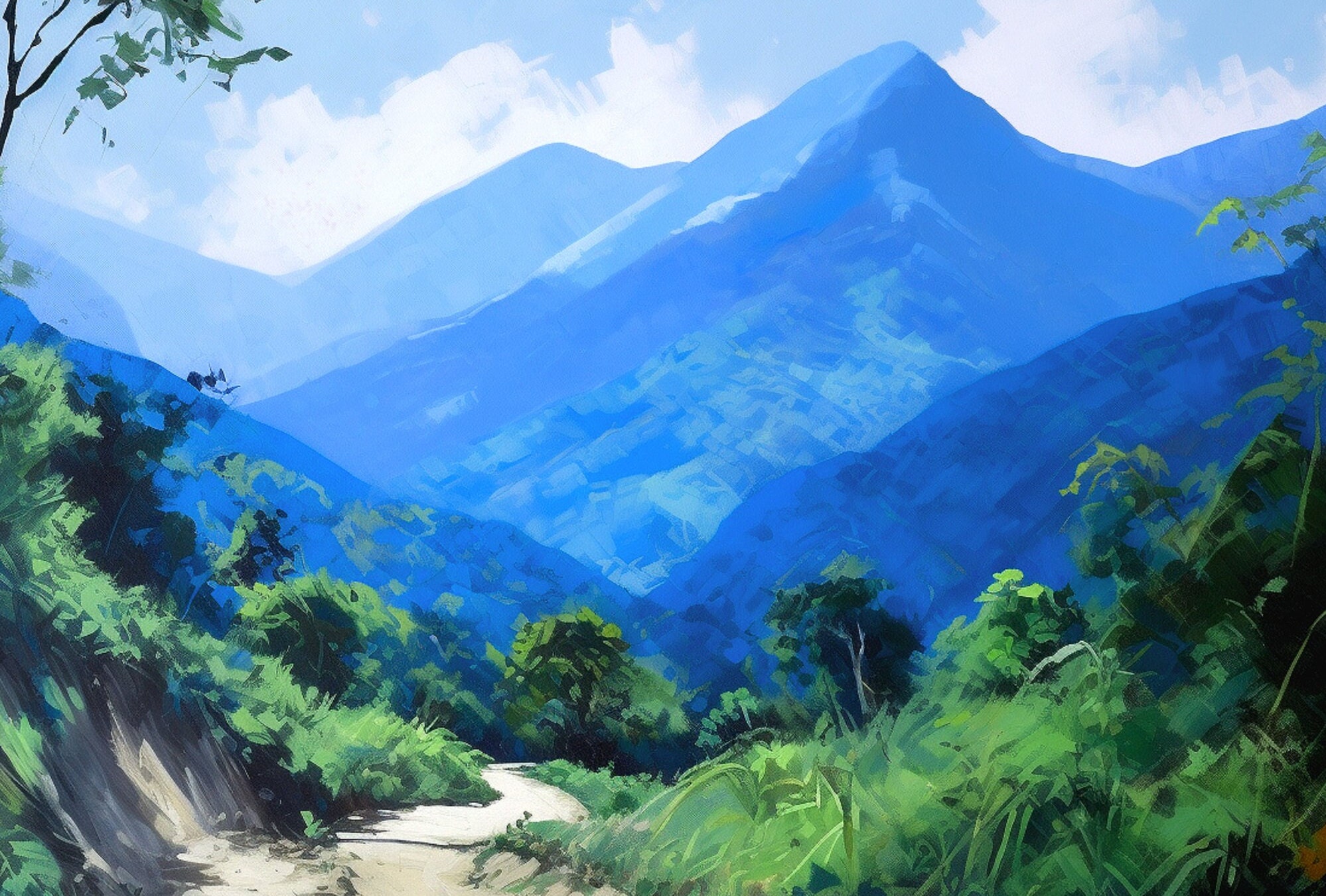 Blue Mountains Jamaica Painting, Caribbean Wall Art, Gift - Etsy