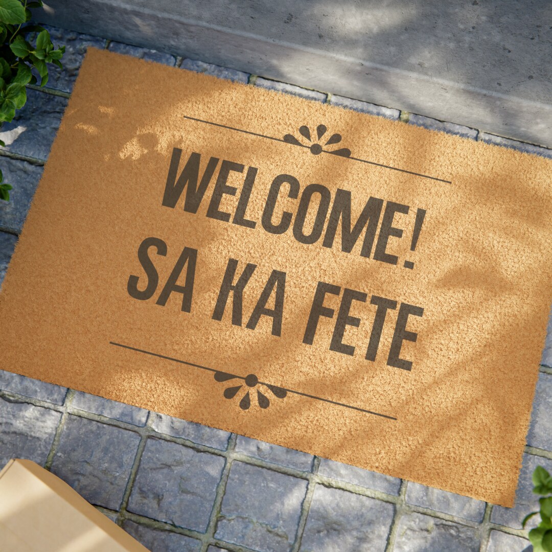 Kweyol Creole Patois Sa Ka Fete Door Mat to Welcome Your Guests Gift ...