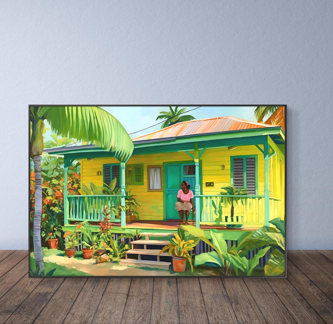 Grenada Art, Painting of Chattel House in Grenada, Grenada Wall Decor ...