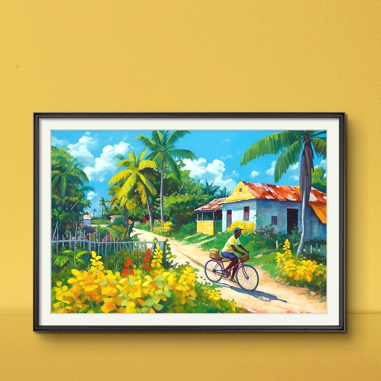 Tobago Art Print, Caribbean Bicycle Scene, West Indies Wall Decor - Etsy
