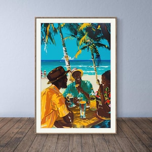 Black People Art of Caribbean Beach Goers - Etsy