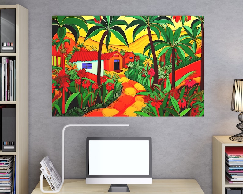 Colourful Caribbean Houses Caribbean Wall Art Wall Decor - Etsy