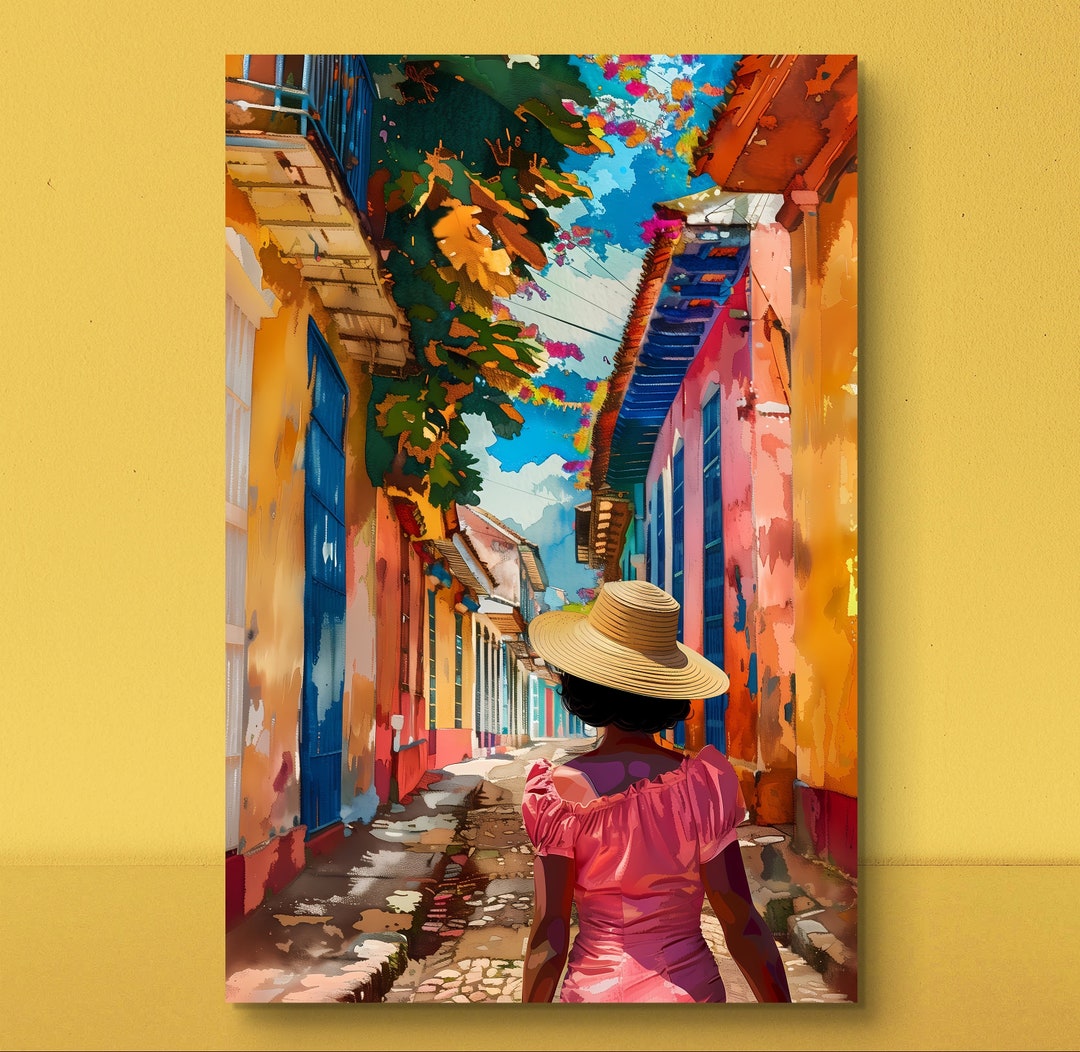 Black Woman Print, Caribbean Art Poster, 24x36 Wall Art, Vibrant ...