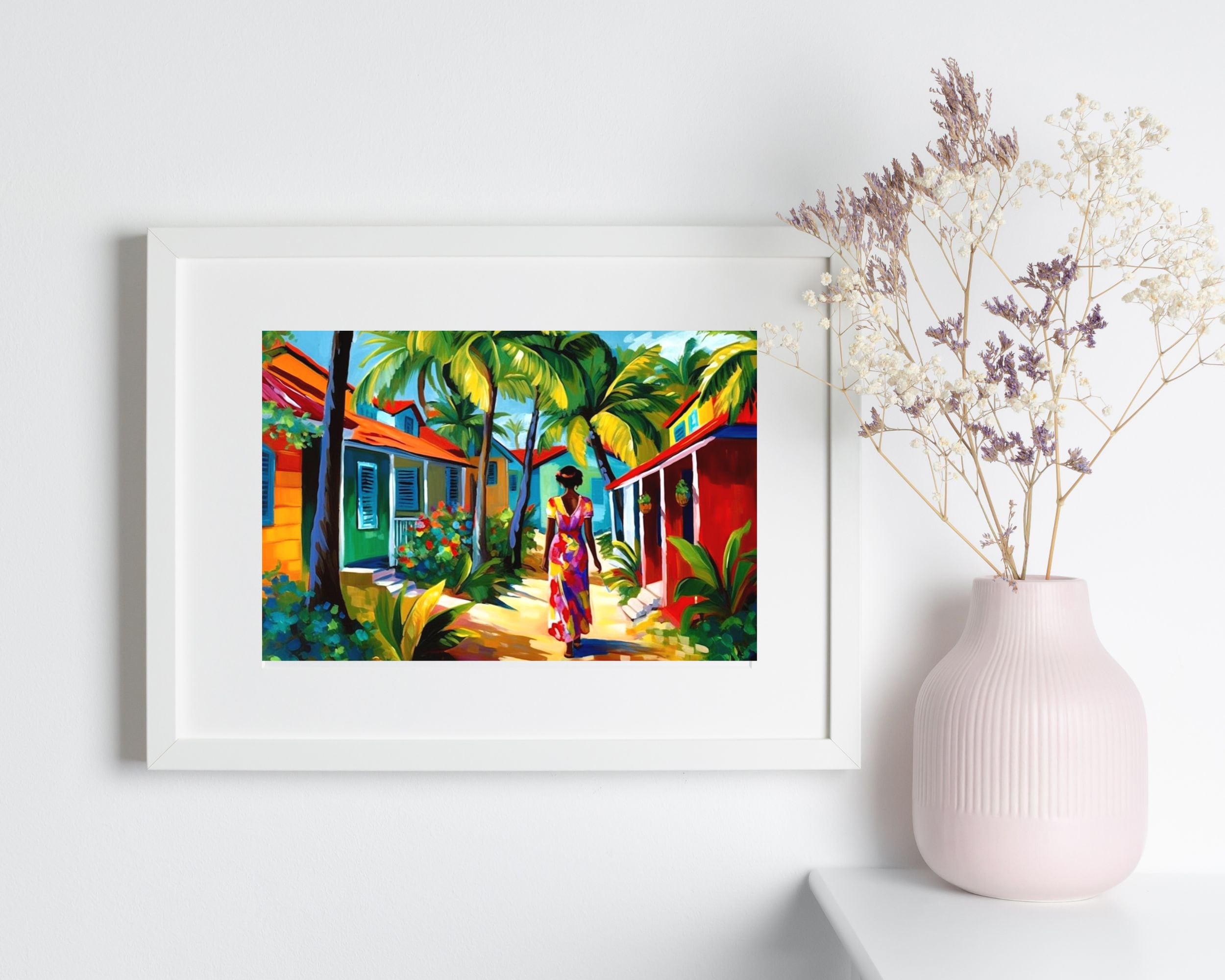 St Lucia Houses Art Print, Caribbean Wall Art, Silk Poster - Etsy