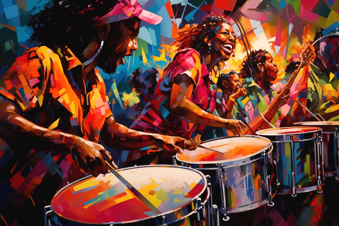 Trinidad Steel Pan Band Art up to 36x24 Rolled Poster - Etsy