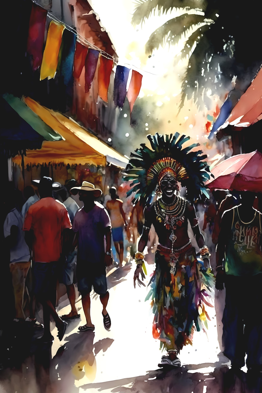 Jouvert Morning Art, Caribbean Carnival Painting, Trinidad Painting ...