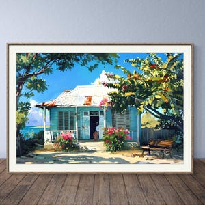 Caribbean House Print Gift From Caribbean - Etsy