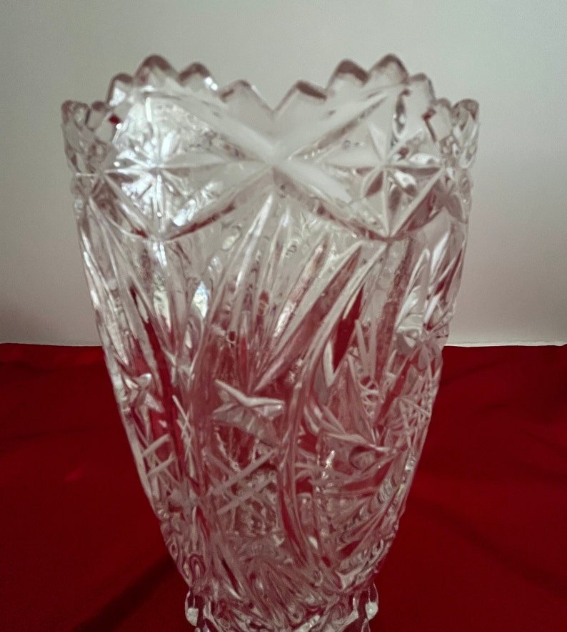 Lead Crystal Cut Vase - Etsy