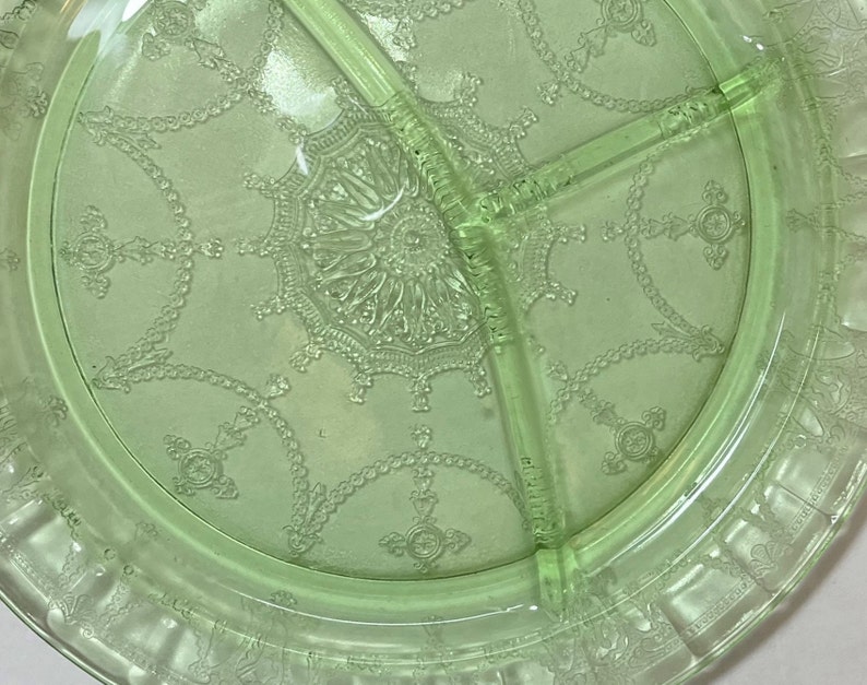 Depression Glass Divided Plate - Etsy
