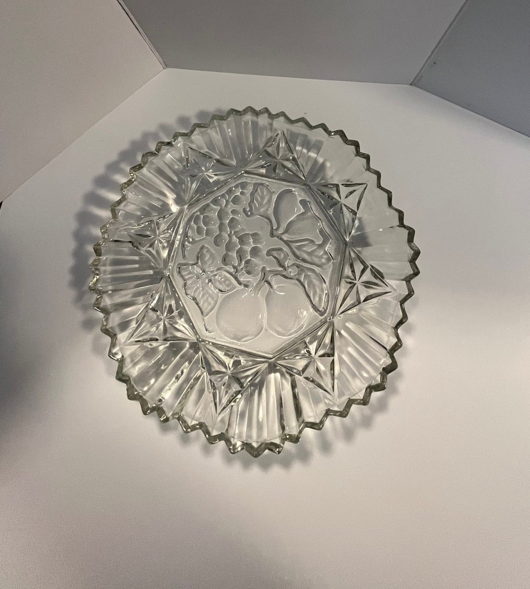 Cut Glass Curved Dish - Etsy