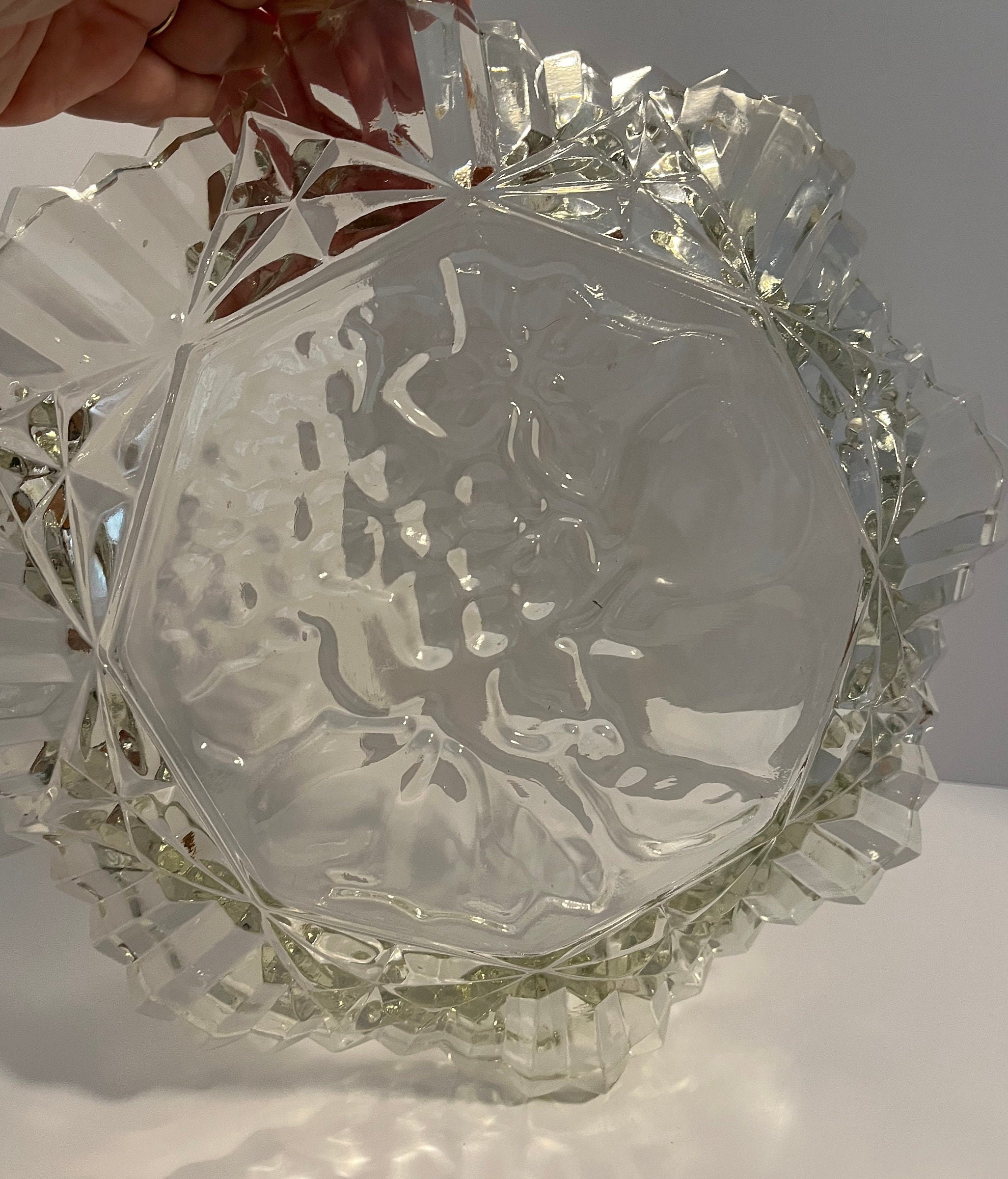 Cut Glass Curved Dish - Etsy