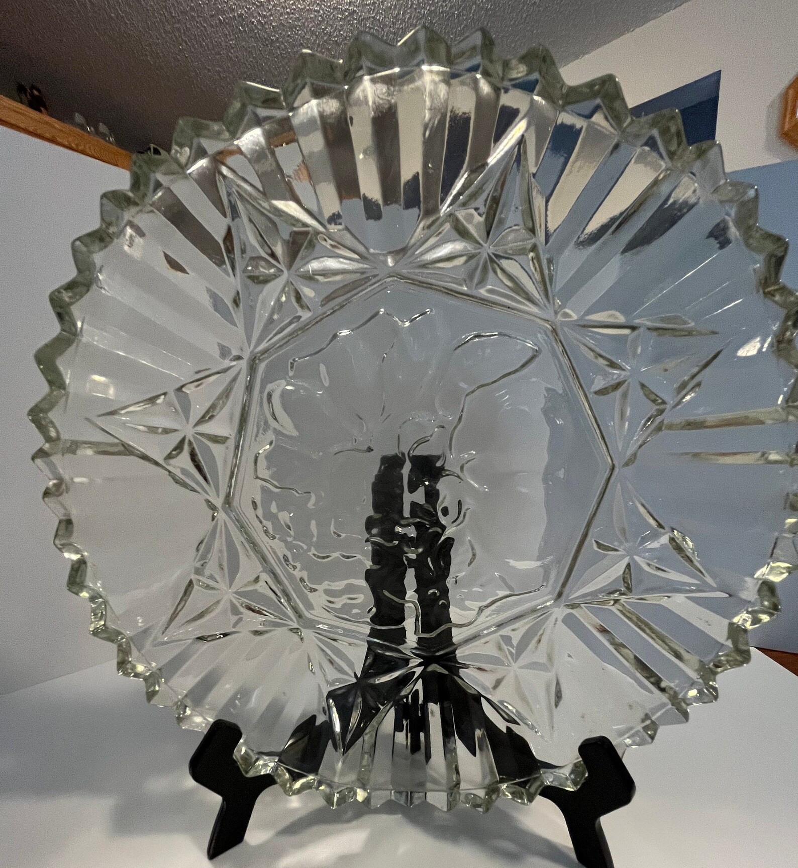 Cut Glass Curved Dish - Etsy