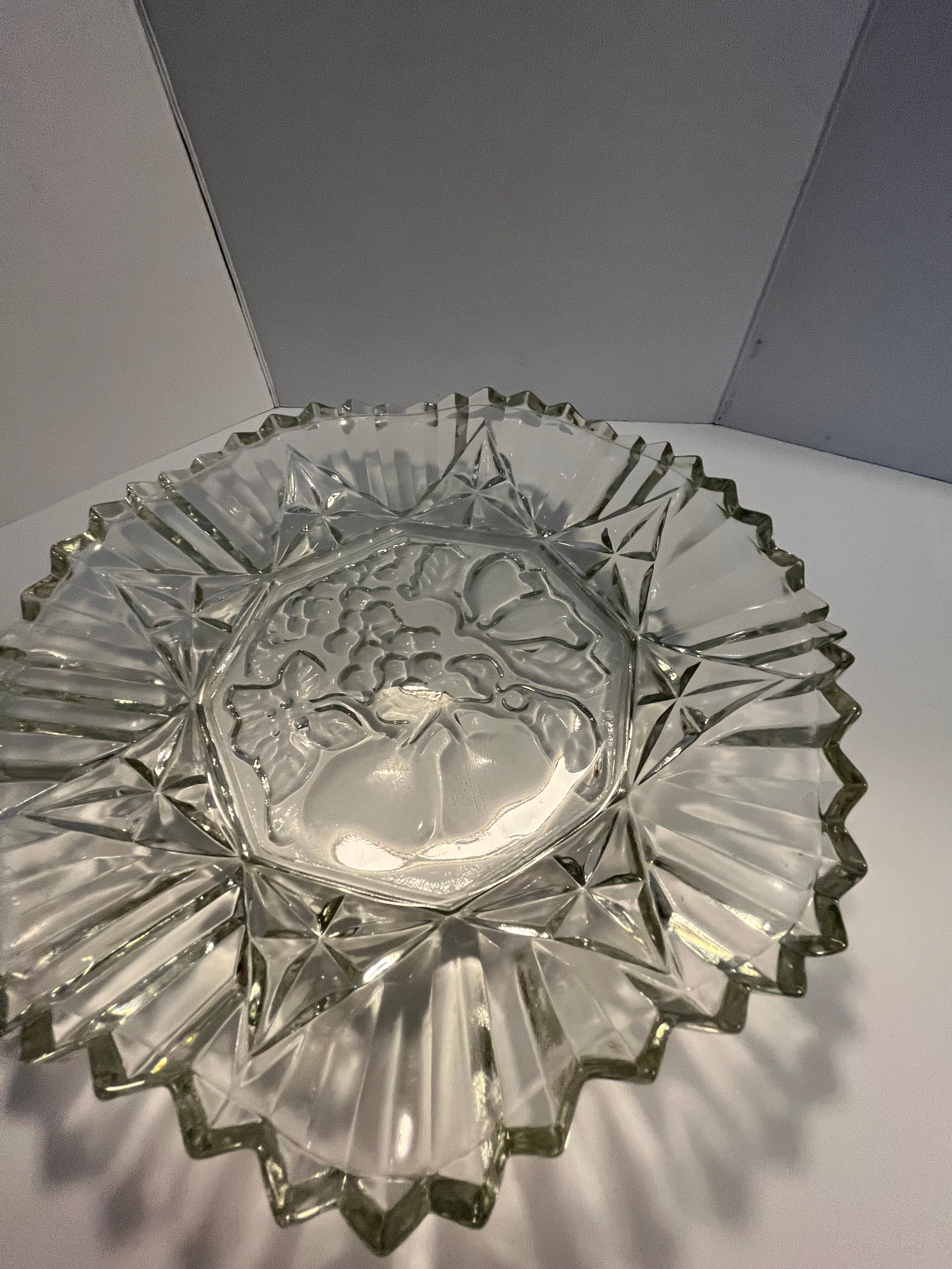 Cut Glass Curved Dish - Etsy