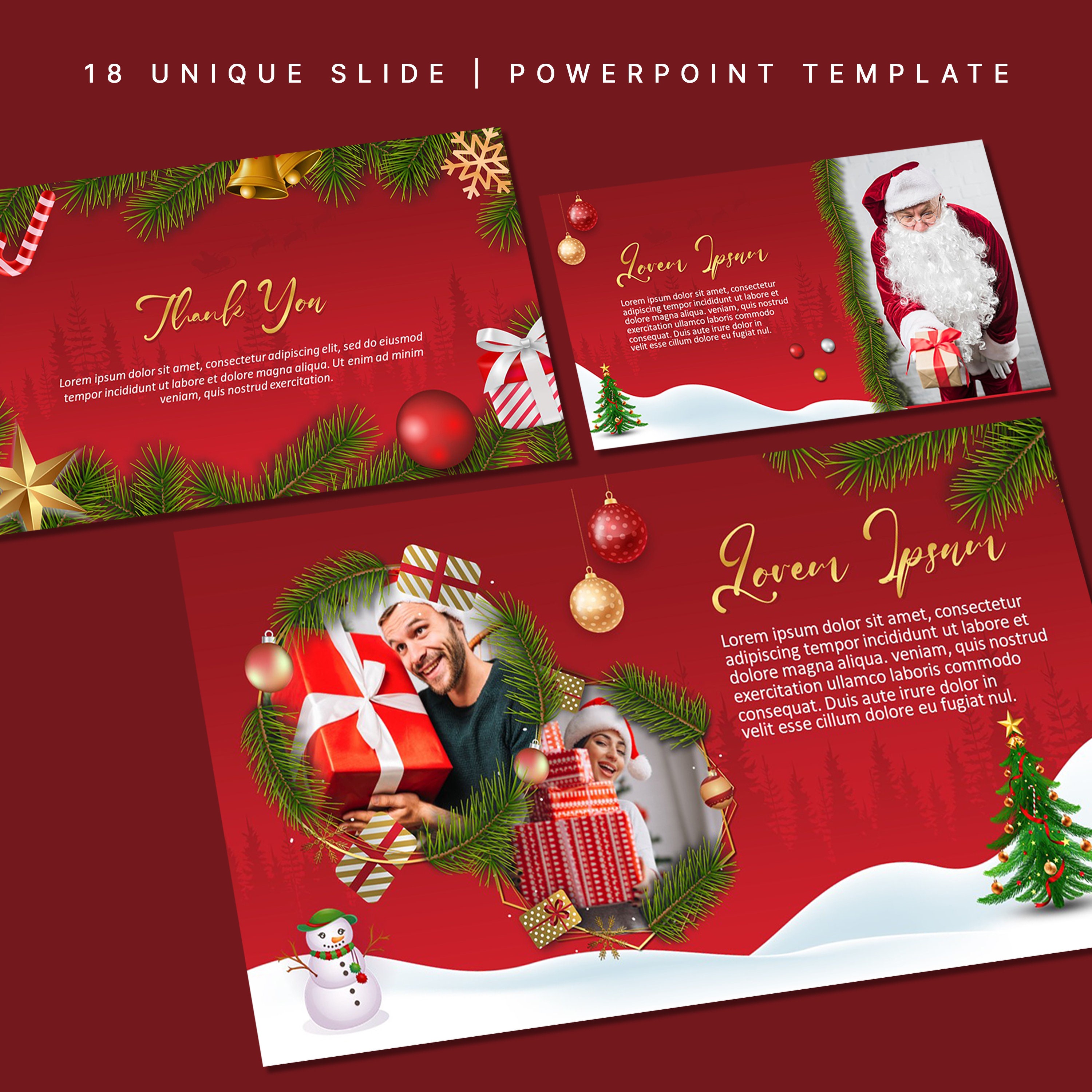 Merry Christmas Powerpoint Template Presentation Slide New Year PPT - Etsy